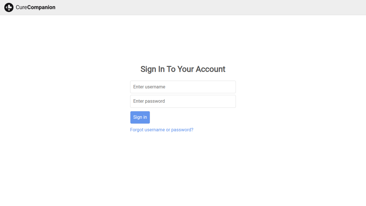 Sign In To Your Account – CureCompanion